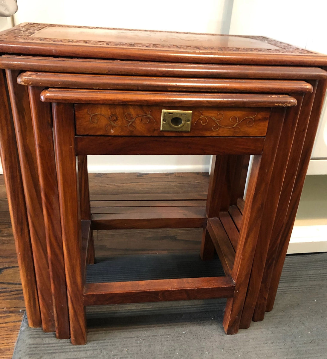 Anglo Indian Teak Nesting Tables – KMK Luxury Consignment